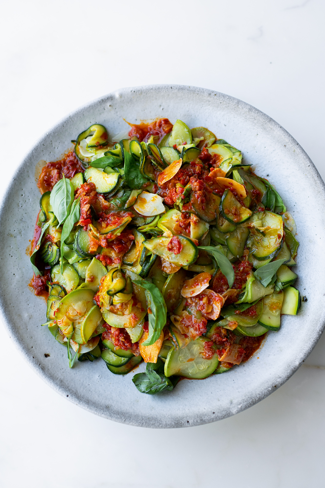 Courgettes super tendres à la harissa et au citron - Véronique Cloutier