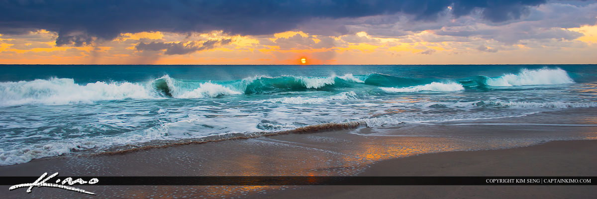 Ocean Wave at Beach Panorama Wide | Royal Stock Photo