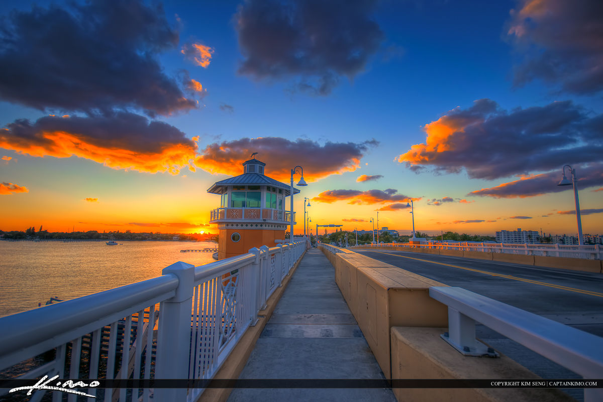Lantana Florida Drawbridge Sunset from the Bridge | Royal Stock Photo