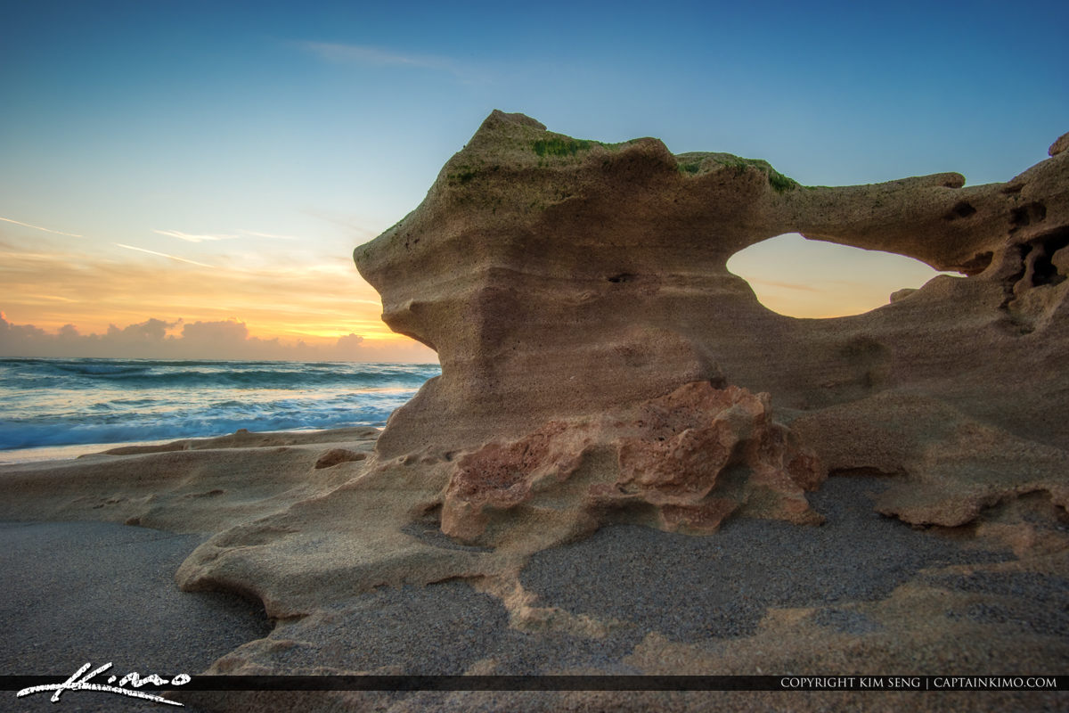 Bridge Rock Formation at Beach Jupiter Florida | Royal Stock Photo