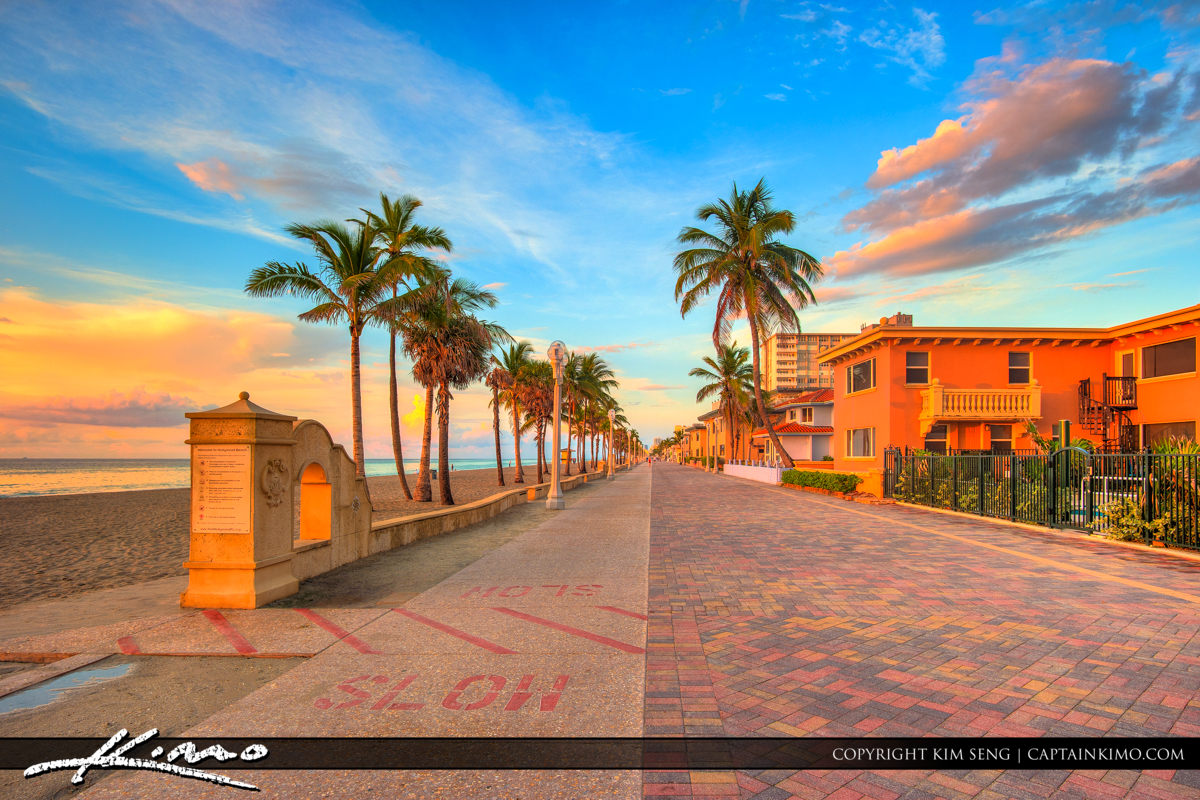 Hollywood Beach Oceanfront Broadwalk Resots | Royal Stock Photo