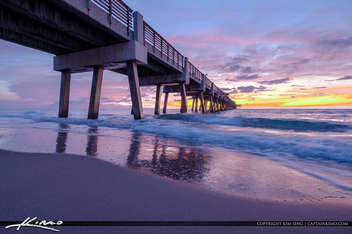Juno Beach Pier by the Pier at Sunrise | Royal Stock Photo