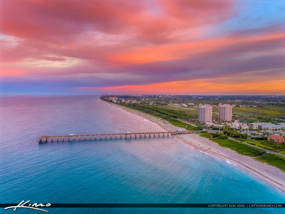 Amazing Clouds Over Juno Beach Pier to the South | Royal Stock Photo