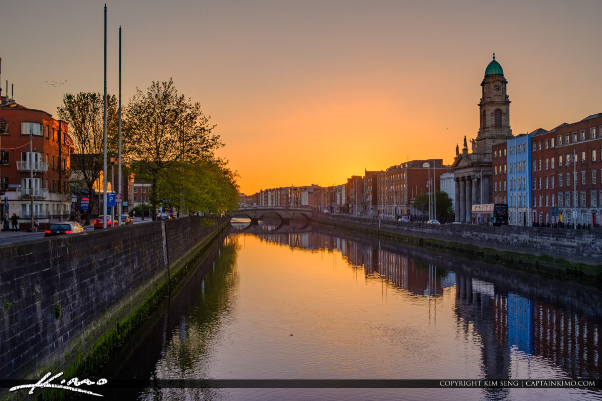River Liffey Dublin Republic of Ireland Sunset | Royal Stock Photo