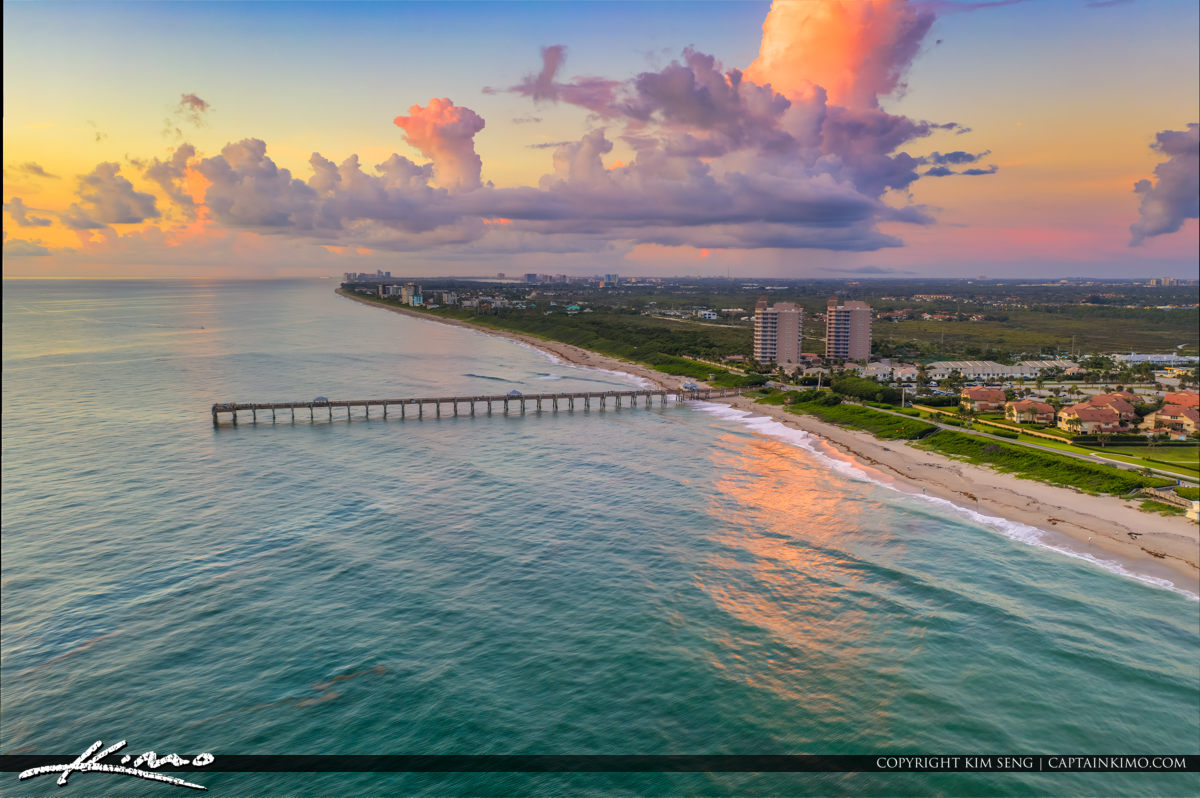Juno Beach Pier Aerial Photo from North | Royal Stock Photo