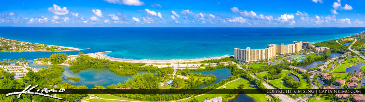 Wide Panoramic View of the Jupiter Florida Beach | Royal Stock Photo