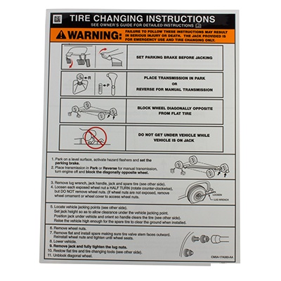 Genuine OEM Ford - Tire Info Label CM5Z-17A083-E | OEM Ford Parts ...