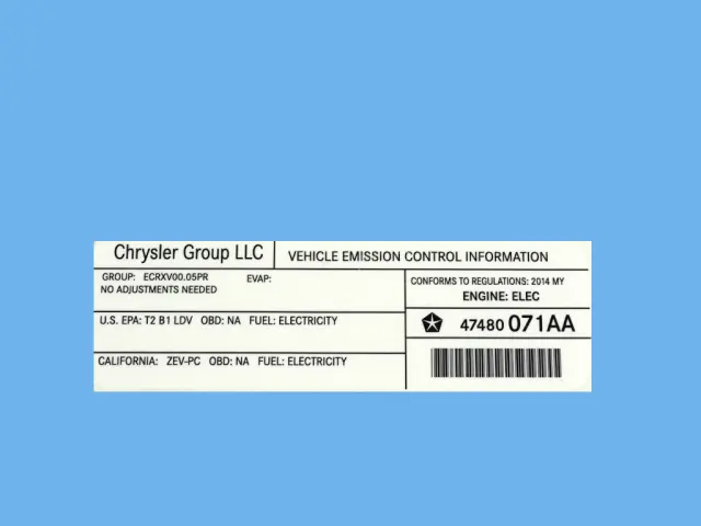 Label 47480071AA | My Mopar Parts