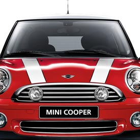 2008-2015 Mini Cooper Bonnet Stripe - Pinstripe - Silver Left Side 51 ...