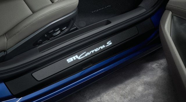 Carbon Matt Door Sill Guards Illuminated