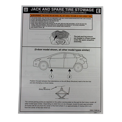 Genuine OEM Ford - Tire Info Label CM5Z-17A083-E | OEM Ford Parts ...