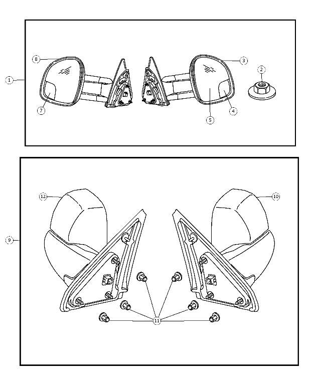 2002-2009 Dodge Mirror 55077444AO | TascaParts.com