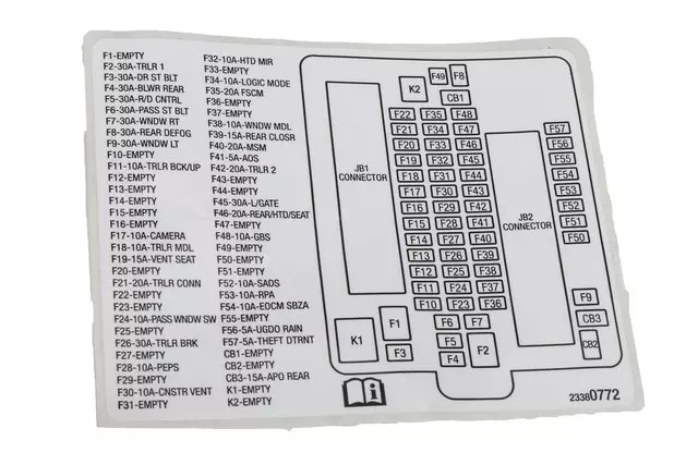Cadillac XT5 Fuses | QuirkParts