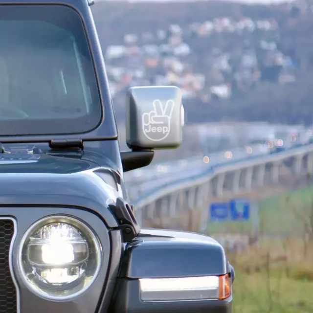 2001-2024 Jeep Jeep Wave Outline Hand Graphic, Matte White, sold by ...