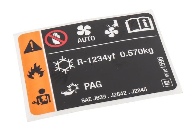 2017-2022 GM Air Conditioning Refrigerant and Fan Blade Warning Label ...