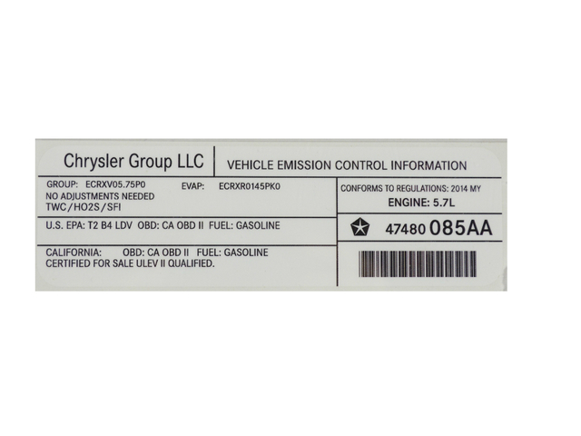 2014 Mopar Veci Label Label 47480085AA | Mopar Estores