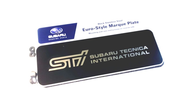 2008-2023 Subaru Subaru Euro-Style Marque Plate Matte Black STI) OEM ...