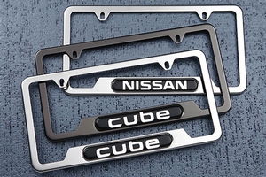 2011-2025 Nissan LEAF License Plate Frame - LEAF (SS Finish with Leaf ...