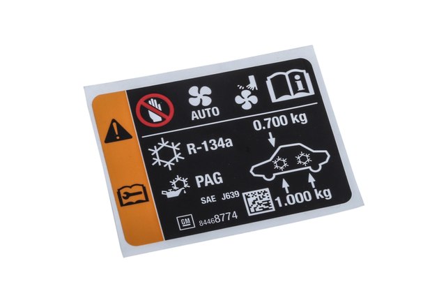 2019-2022 GM Air Conditioning Refrigerant and Fan Blade Warning Label ...