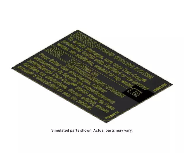 Radiator Surge Tank Caution Label 25802205 | Paradise GM Parts