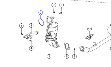 68315166AA - TURBO GASKET TO CAT - | Alfa Romeo Fiat Parts USA