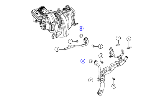 68338389AA - Genuine OEM - Engine Coolant Water Outlet Tube - Alfa ...