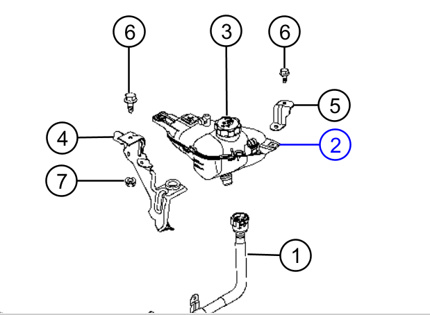 68401836AA - COOLANT BOTTLE ENGINE - | Alfa Romeo Fiat Parts USA