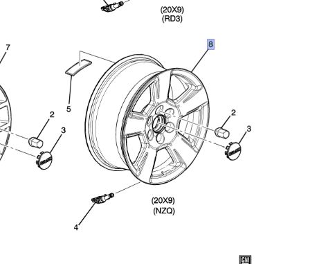 23430212 - 20x9 Aluminum Wheel - 2015-2020 GM | Findlay Auto Parts
