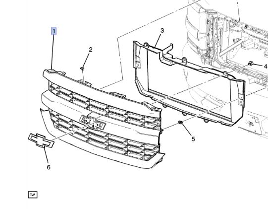 84374385 - Primed Front Grille - 2016-2019 Chevrolet Silverado 1500 ...