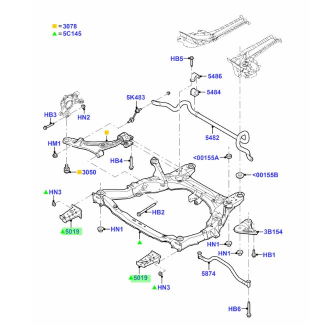 DT4Z-5019-A - dt4z-5019-a Ford Genuine Cross-Member Includes RH and LH ...