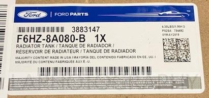 F6HZ-8A080-B - f6hz-8a080-b 1999 Ford Genuine F-Series F800 Radiator ...