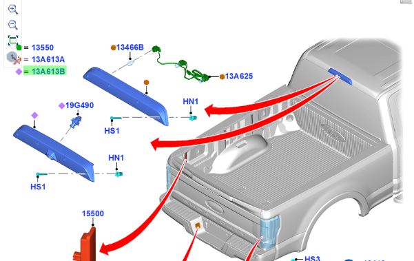 HC3Z-13A613-G - High Mount Lamp - 2017-2022 Ford | Lasco Auto Parts
