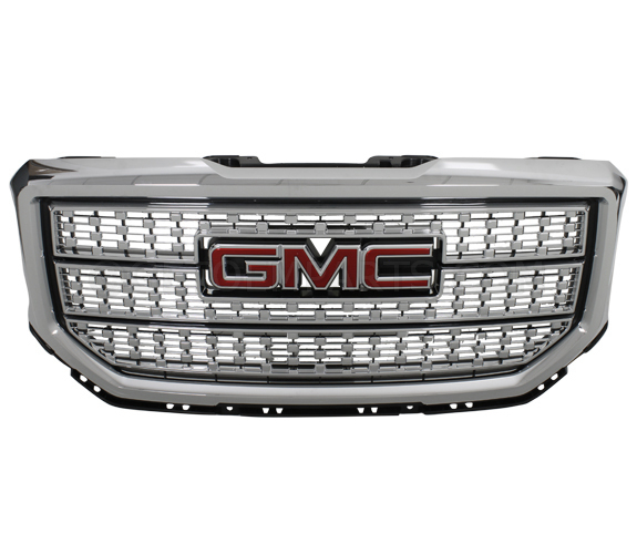 2016-2018 GM Bright Chrome Front Grille with GMC Emblem, Bezel, Adapter ...