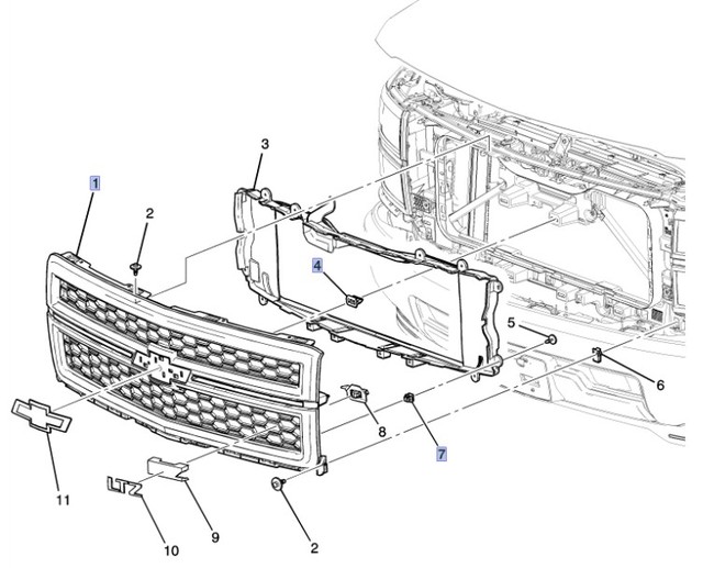 2015 Chevrolet Silverado 1500 Front Grille in Chrome with Chrome Mesh ...