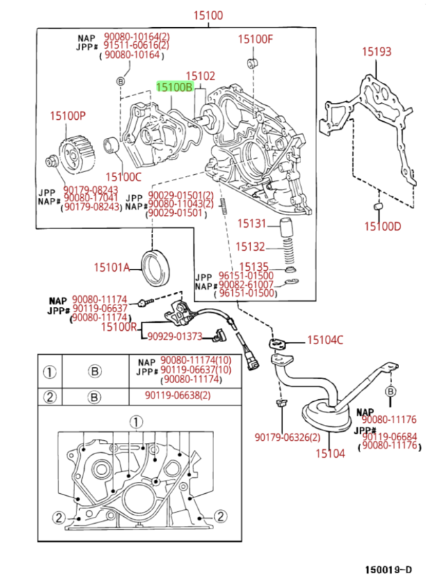 1989-2001 Toyota Engine Oil Pump Gasket 15188-03011 | Toyota Parts