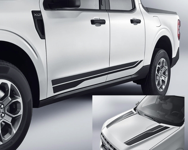 Matte Black Sport Stripe Decals for Ford Maverick VNZ6Z-6320000-B ...