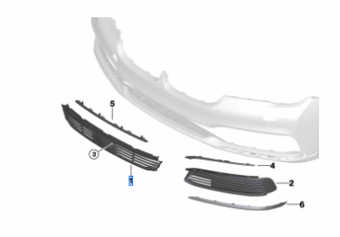Genuine BMW 51-11-7-486-833 | Grille Air Intake Center | FREE Shipping ...