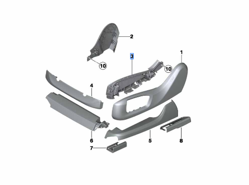 Genuine BMW 52-10-7-317-459 | Outer Finish Panel Support | FREE ...