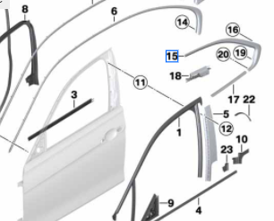 Genuine BMW 51-33-7-298-925 | Trim Strip Side Frame - Left (Aluminum ...