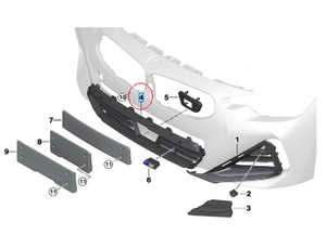 Genuine BMW 51-11-5-A2F-CB0 | Lower Grille, Middle | FREE Shipping on ...