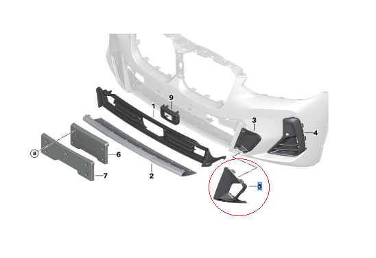 Genuine BMW 51-11-8-081-214 | Air Inlet Finisher - Right (Gloss Black ...