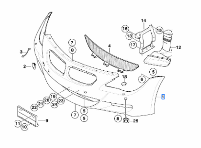 Genuine BMW 51-11-7-841-155 | Bumper Cover (M PDC) | FREE Shipping on ...