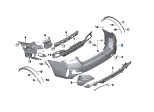 Genuine BMW 51-12-5-A1D-B03 | Bumper Cover - Rear | FREE Shipping on ...