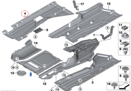 Genuine BMW 51-75-7-308-676 | Under-body Paneling, Side Right | FREE ...