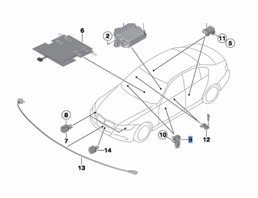 Genuine BMW 65-77-9-118-167 | Side Impact Sensor | FREE Shipping on ...