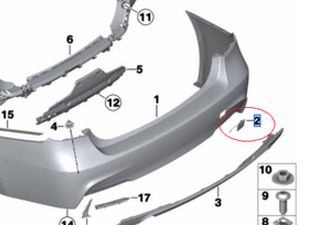 Genuine BMW 51-12-8-056-615 | Tow Eye Cap, Rear - M Sport | FREE ...