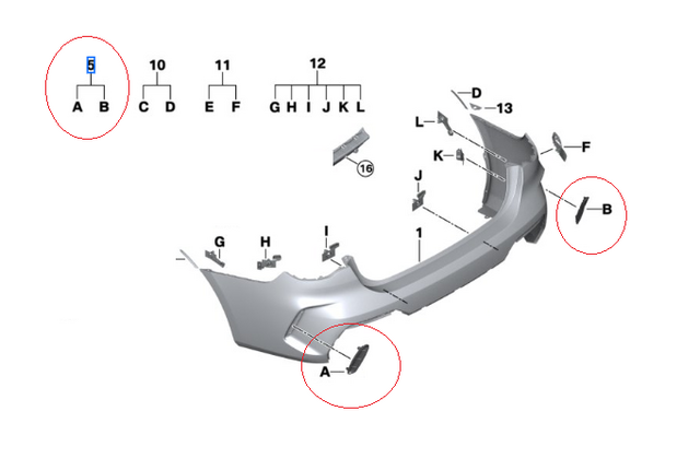 Genuine BMW 51-12-9-854-826 | Rear Bumper Grille Set - M Sport | FREE ...