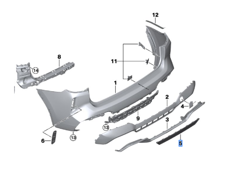 Genuine BMW 51-12-8-073-345 | Grille For Bumper Rear | FREE Shipping on ...