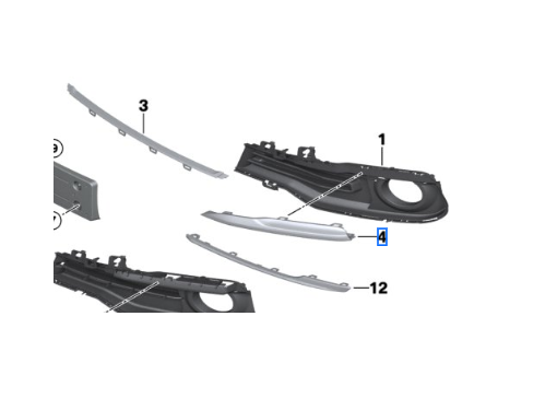 Genuine BMW 51-11-7-397-616 | Finish Molding, Right (Basic Line) | FREE ...
