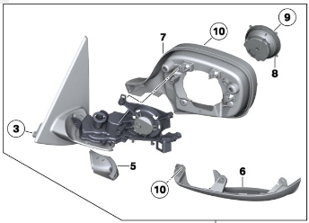 Genuine BMW 51-16-2-993-781 | Heated Outside Mirror, Memory Bus, Left ...